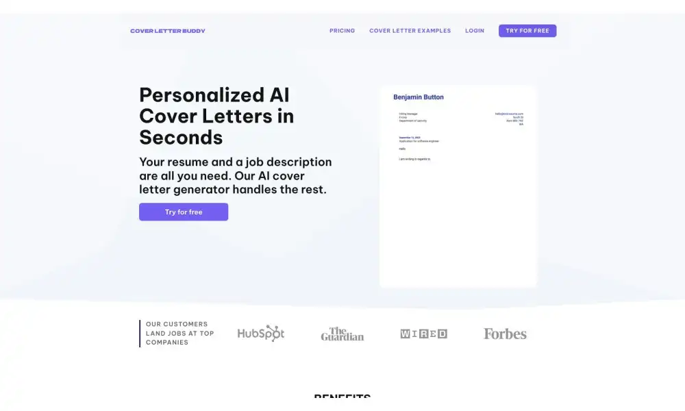 Free AI Cover Letter: Try Top AI Tools | AI Talent Space