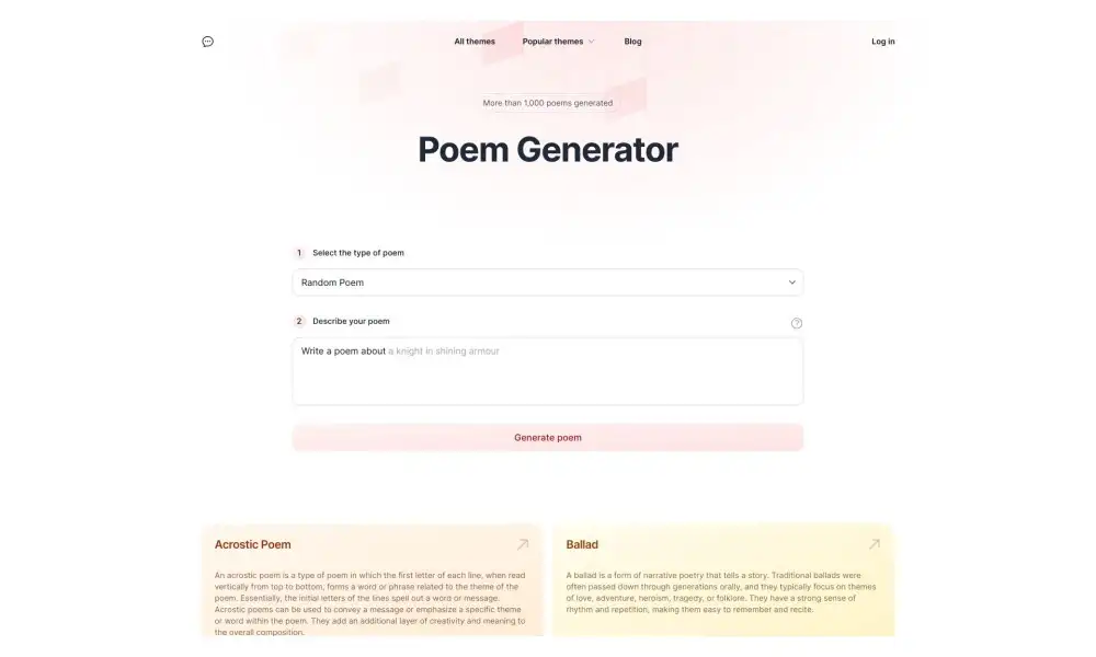 AI Poem Generator: Try Top AI Tools | AI Talent Space