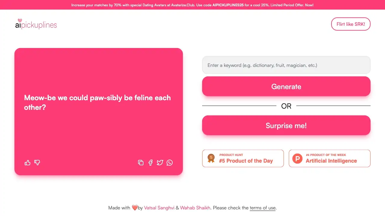 Pickup Line Generator: Try Top AI Tools | AI Talent Space