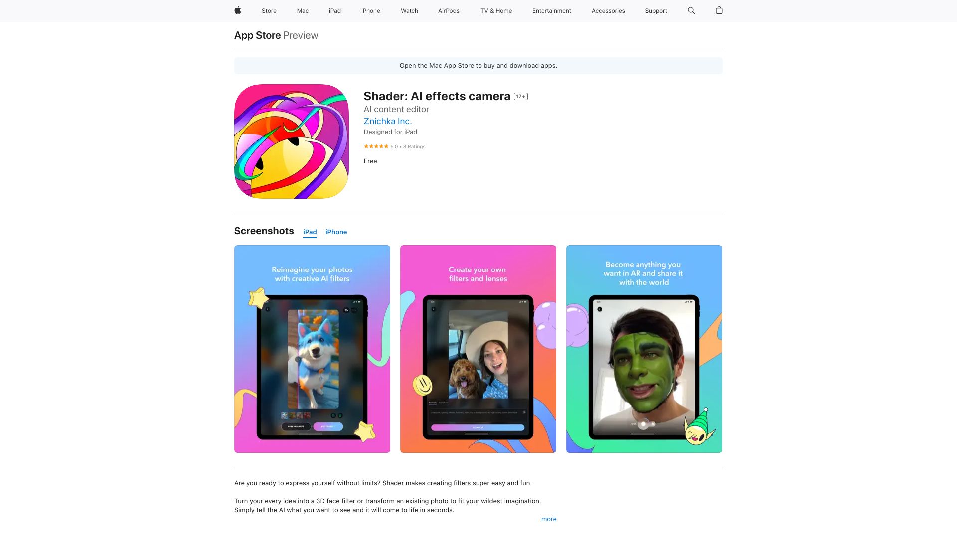 Shader: AI effects camera: Try Top AI Tools | AI Talent Space